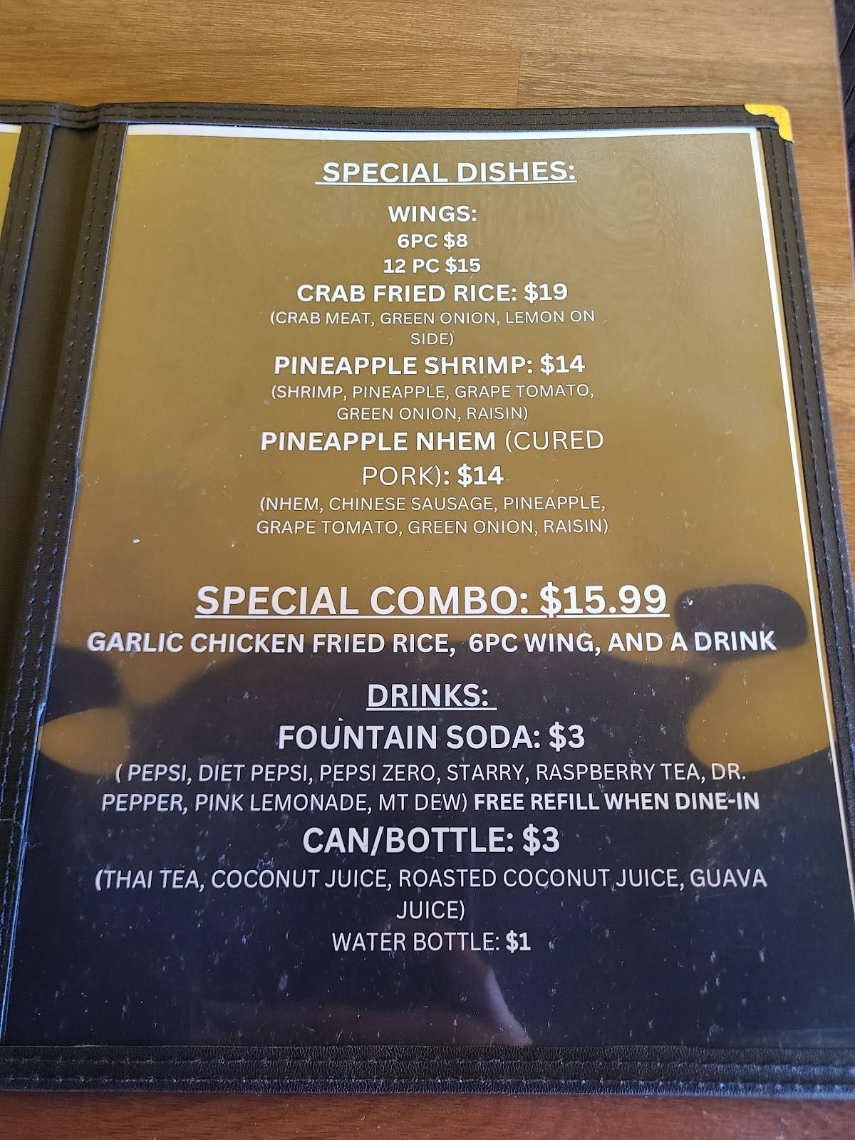 Menu at JOHNNY WOKKER restaurant, Stockton, E March Ln B