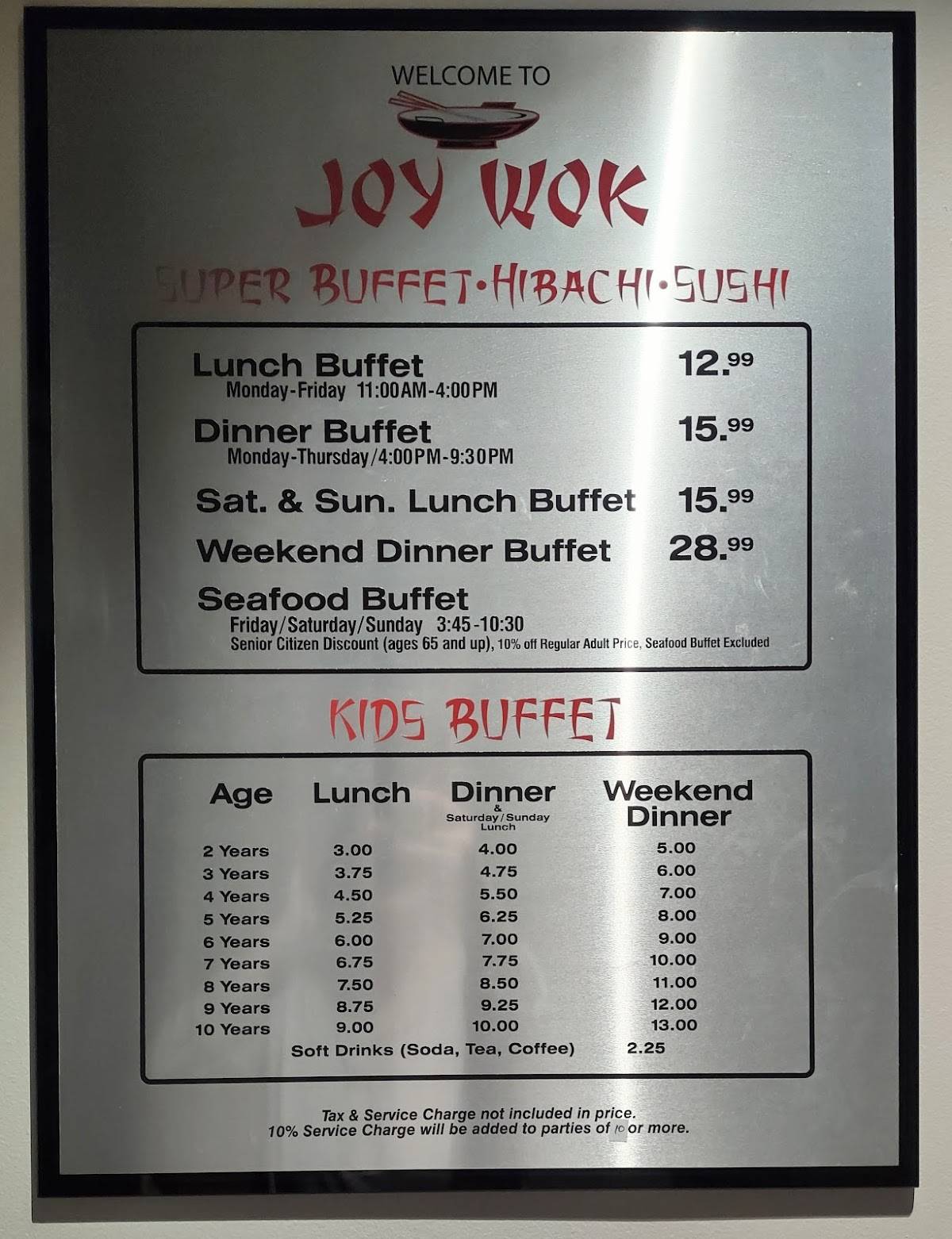 Menu at JOY WOK Super Buffet - Overland Park restaurant, Overland Park ...