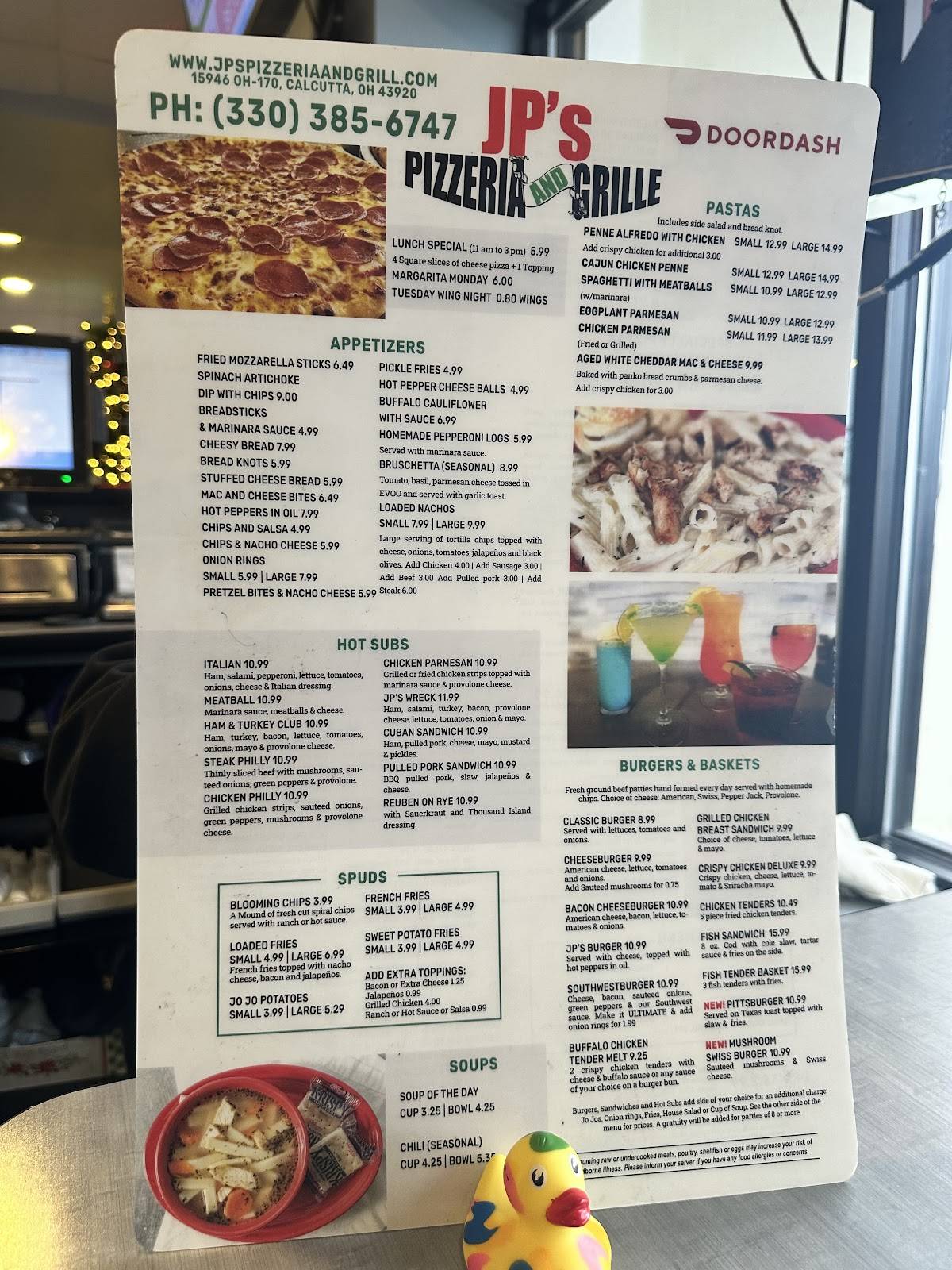 Menu at JP's Pizzeria & Grill, Calcutta
