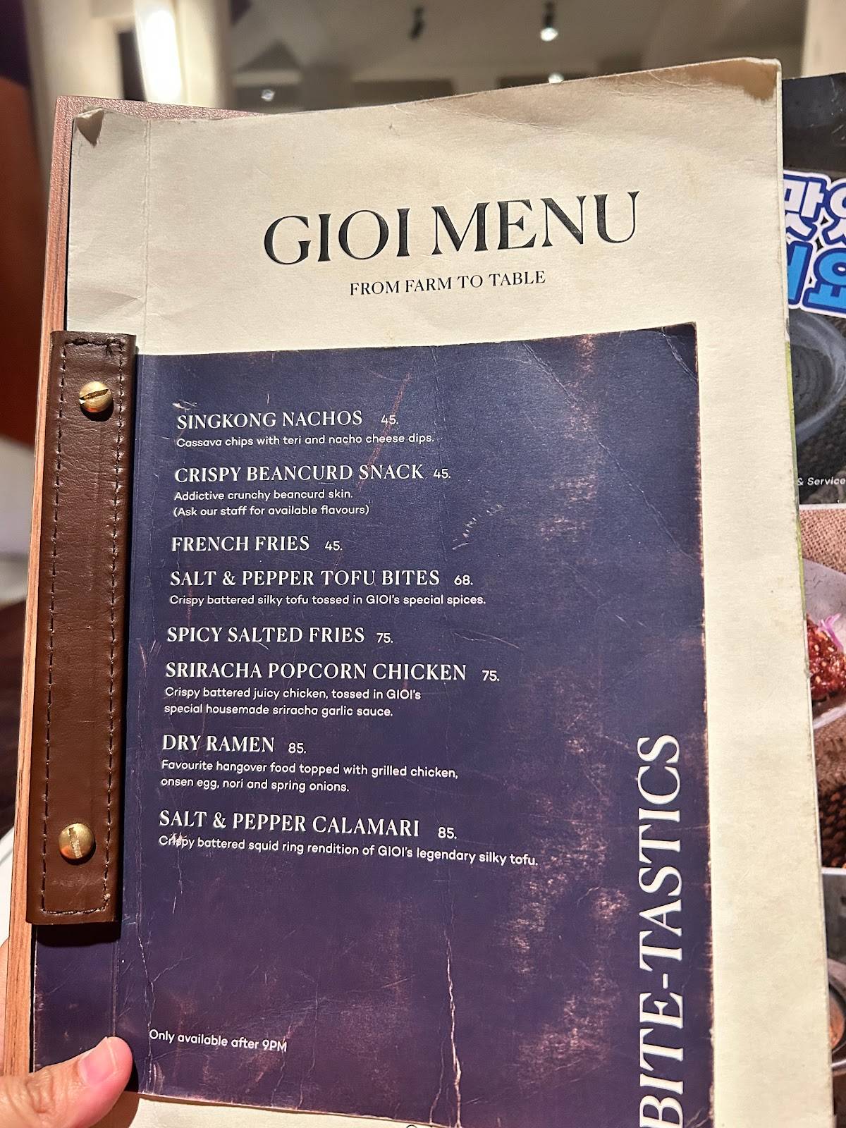 Menu at GIOI Menteng restaurant, Central Jakarta, Jl. Dr. Kusuma Atmaja ...