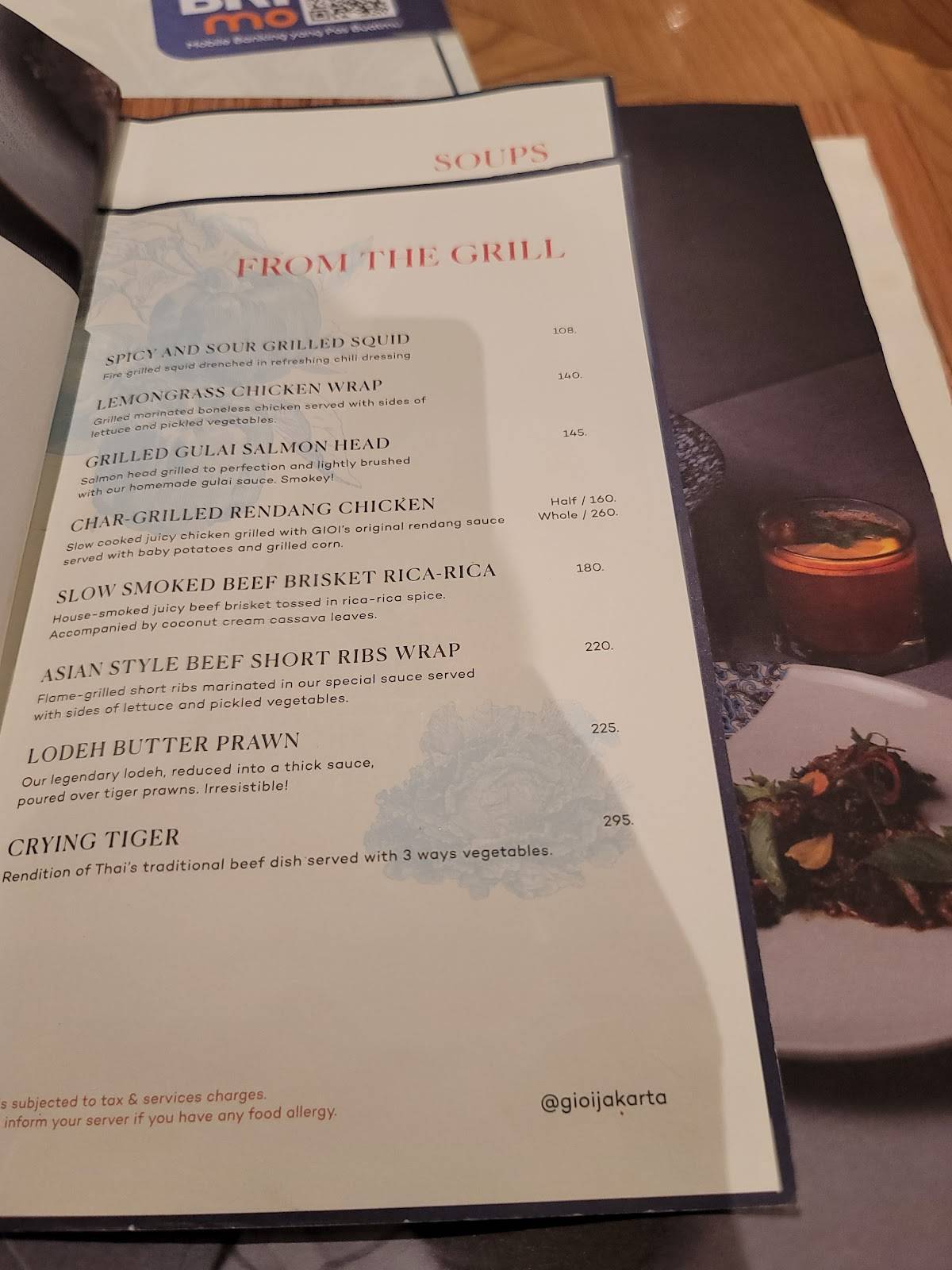 Menu at GIOI Menteng restaurant, Central Jakarta, Jl. Dr. Kusuma Atmaja ...