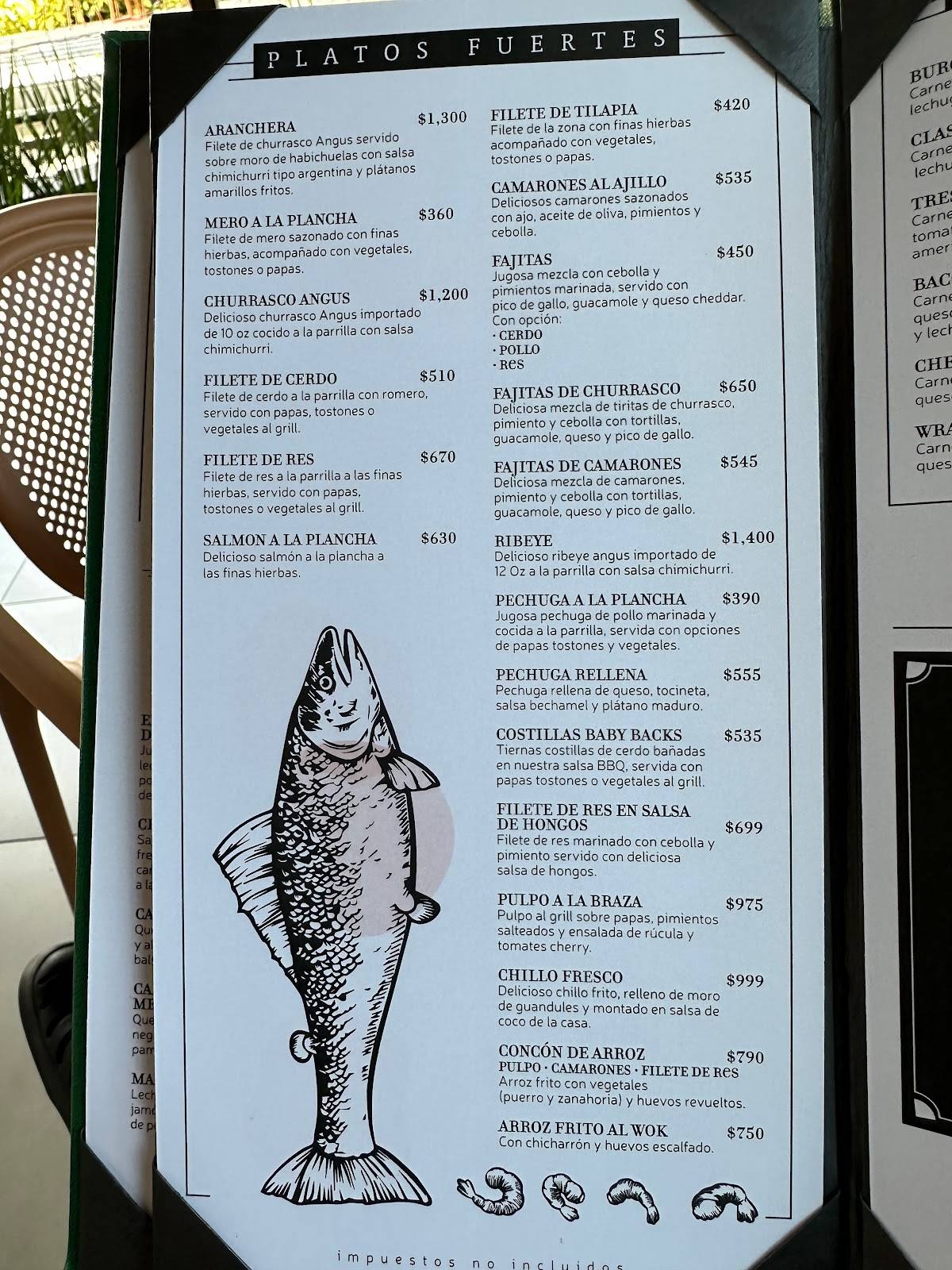 Menu at El Fresco Bistro y Café, Jarabacoa
