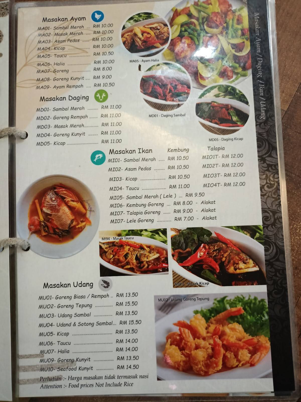 Carta de Jawa An-nur Restaurant (chow kit), Kuala Lumpur