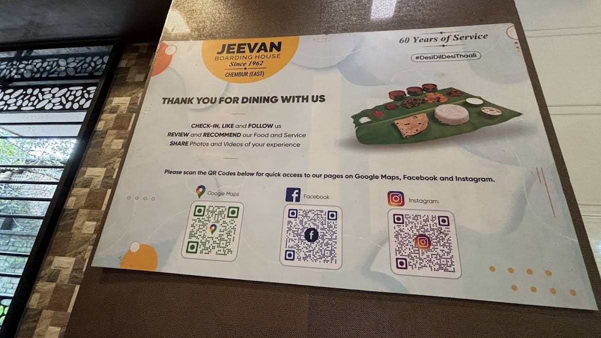 Menu at Jeevan Boarding House, Mumbai