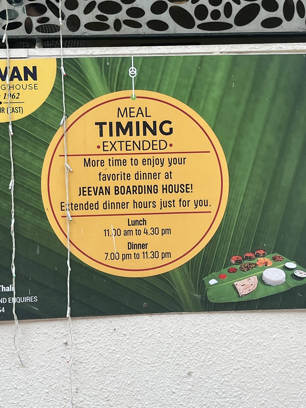 Menu at Jeevan Boarding House, Mumbai