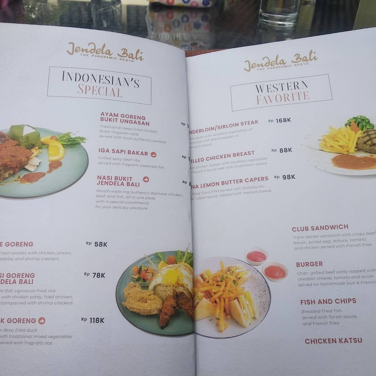 Menu at Jendela Bali The Panoramic Resto restaurant, Kuta Selatan ...
