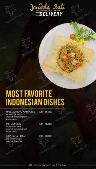 Menu at Jendela Bali The Panoramic Resto restaurant, Kuta Selatan ...