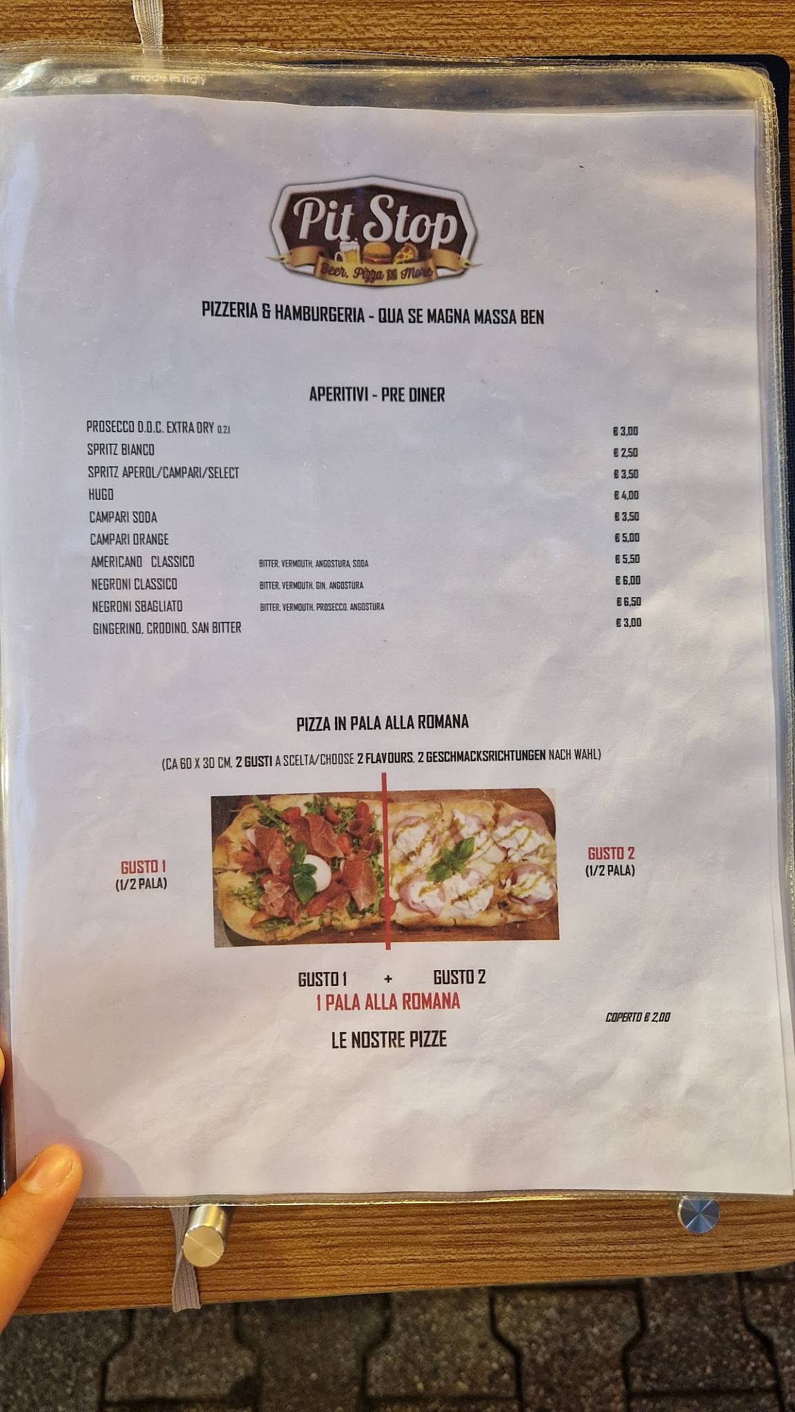 Speisekarte von Pit Stop restaurant, Lido di Jesolo