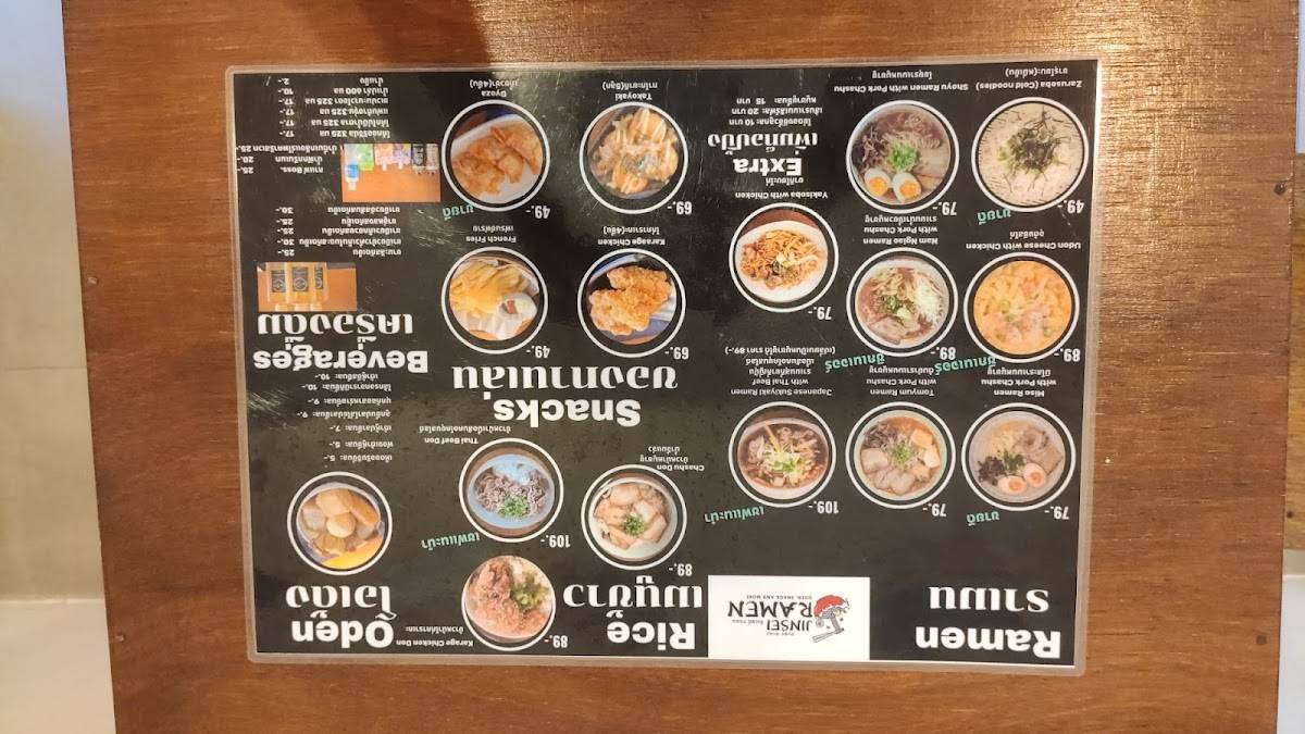 Menu at Jinsei Ramen restaurant, Bangkok