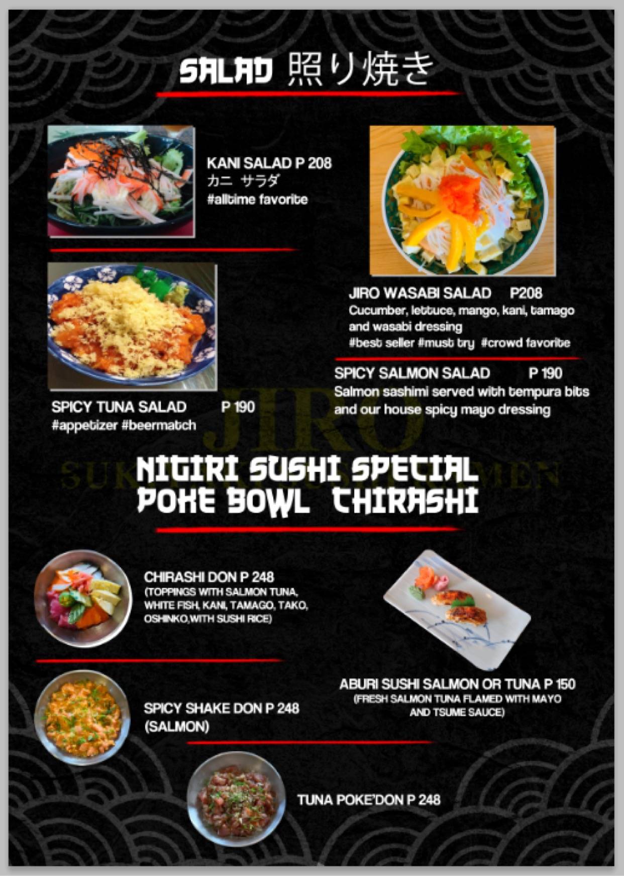 Menu at JIRO Sukiyaki Sushi Ramen Angeles City restaurant, Angeles ...