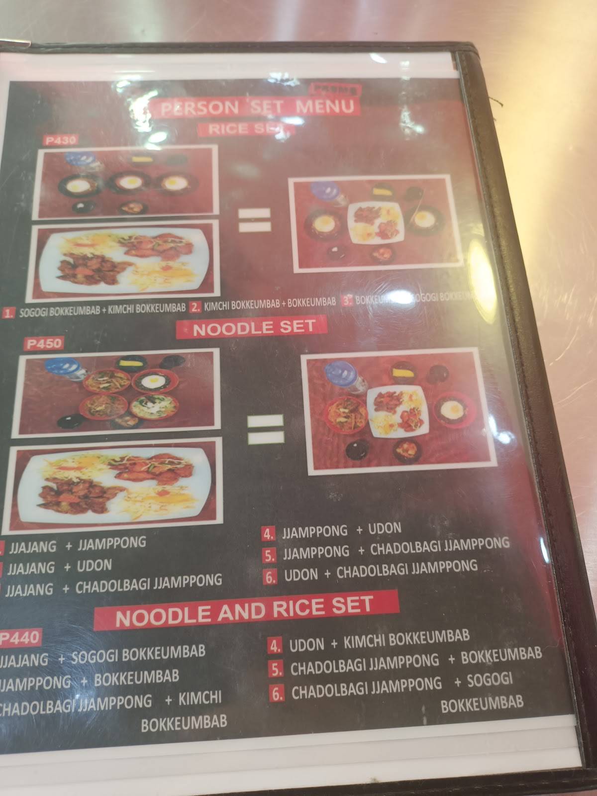 Menu at Jjajang & Jjamppong by Sachunsung Centris restaurant, Quezon City