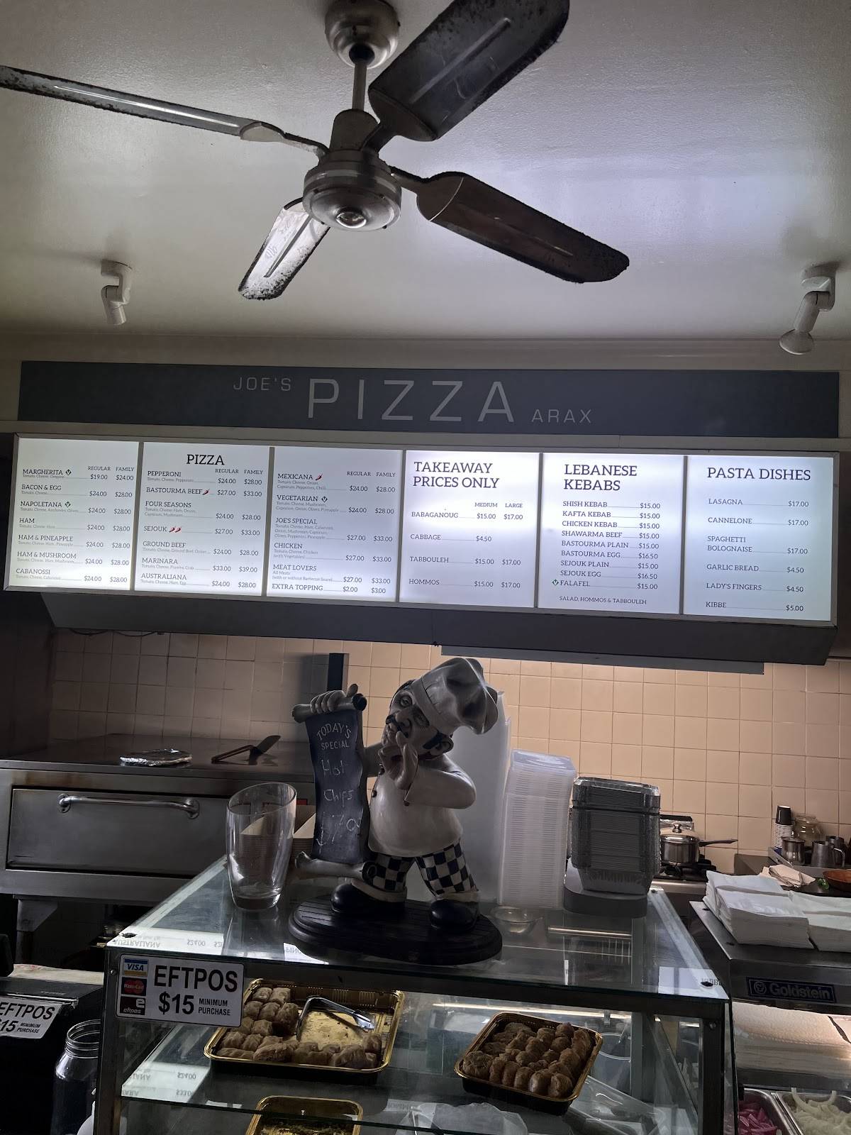 Menu at Joe's Pizzeria Arax, Lindfield