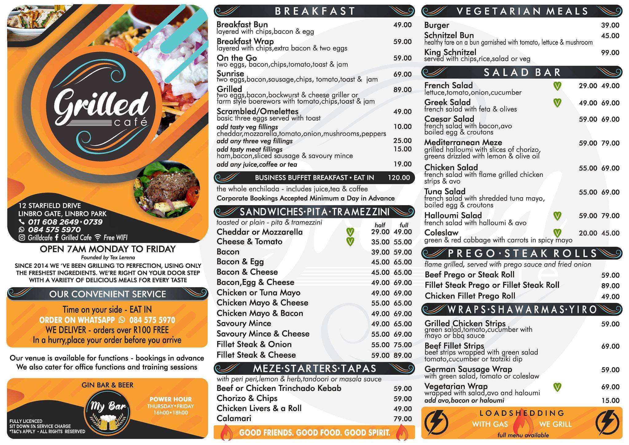 Menu at Grilled Cafe, Sandton