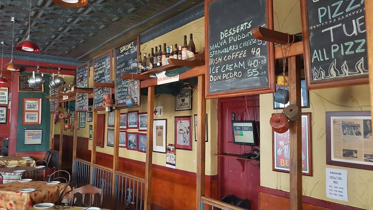 Menu at The Radium Beerhall pub & bar, Johannesburg