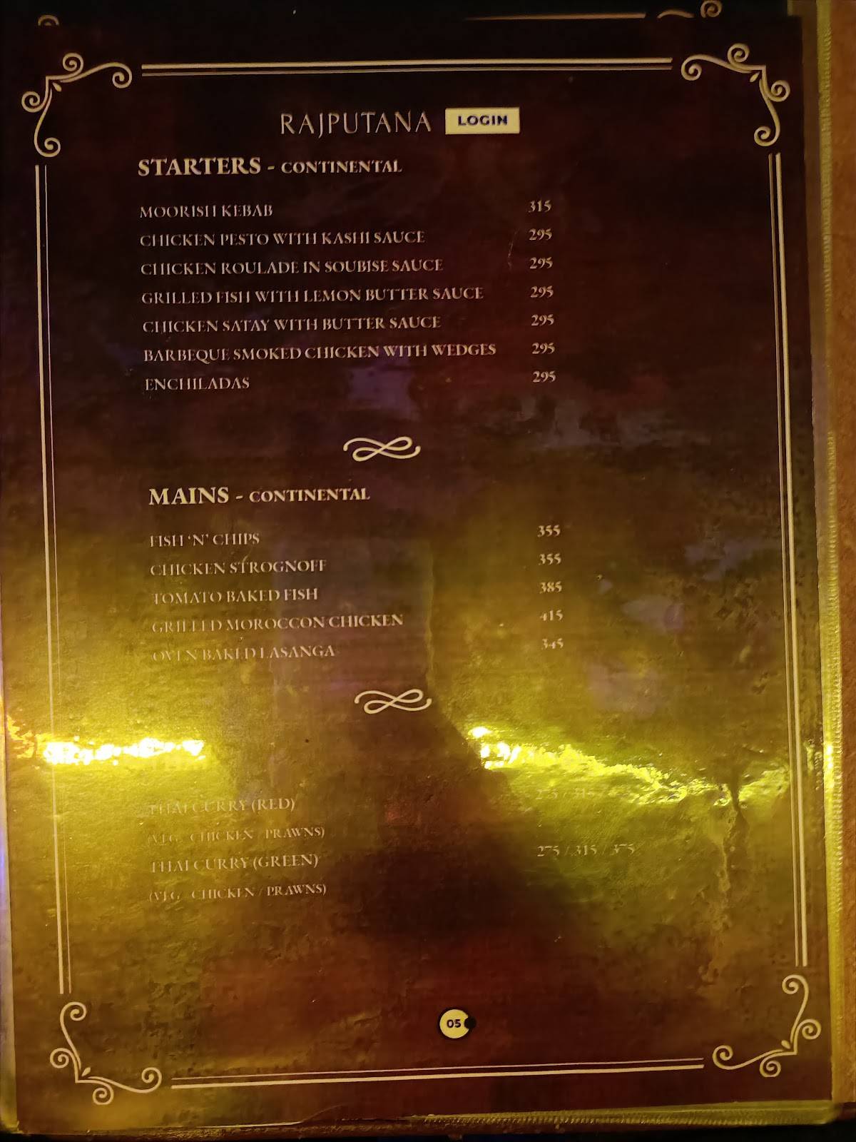 Menu at Rajputana Login, Jorhat, Crystal S R Plaza