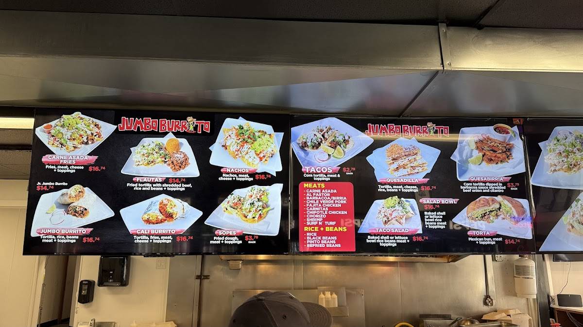 Menu at Jumbo Burrito steakhouse, Oak Harbor, State Rte 20