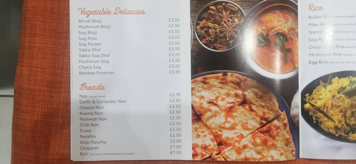 Menu at Junoon Helsby restaurant, Frodsham