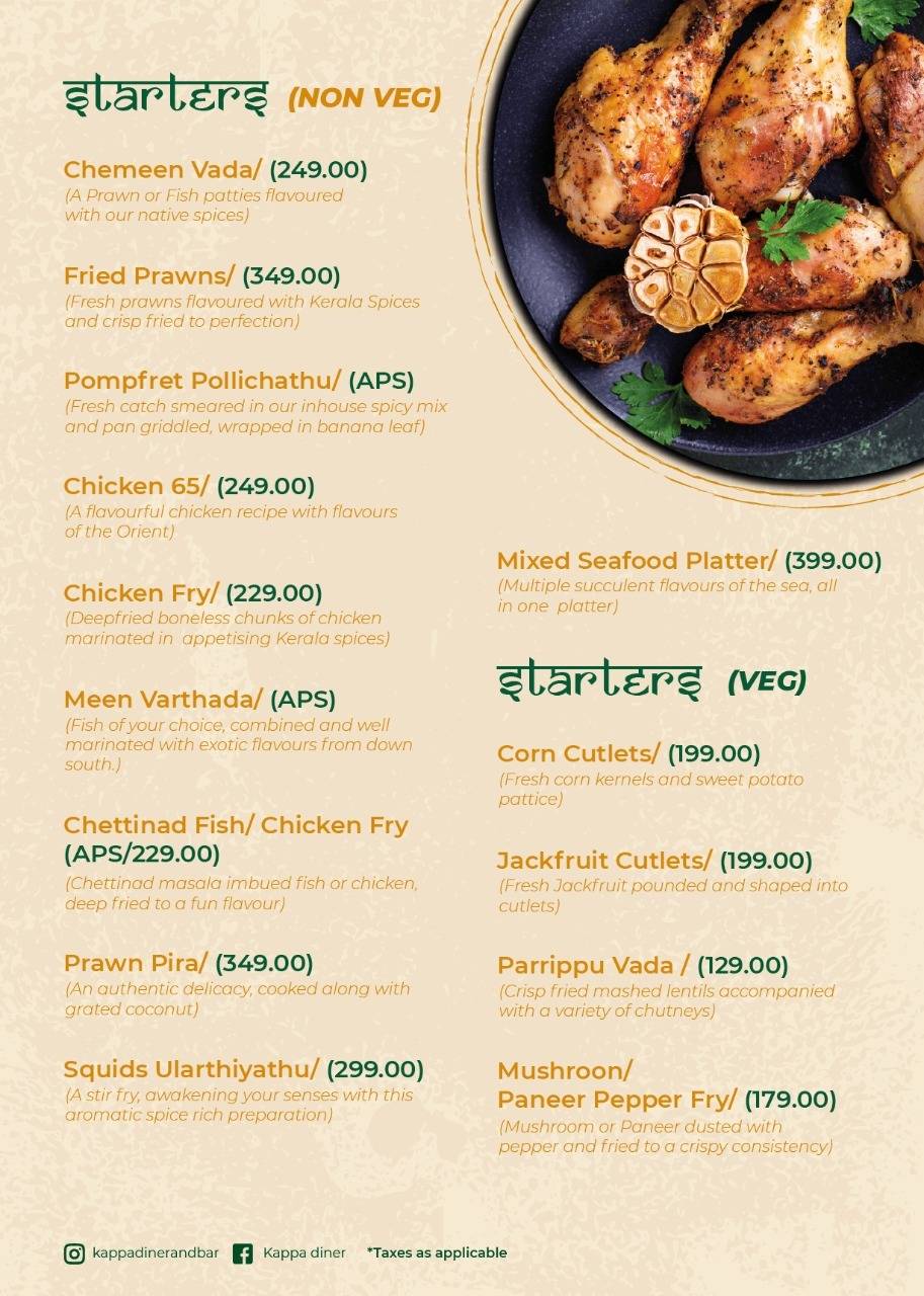 Menu at KAPPA Diner Bar & Restaurant, Mumbai