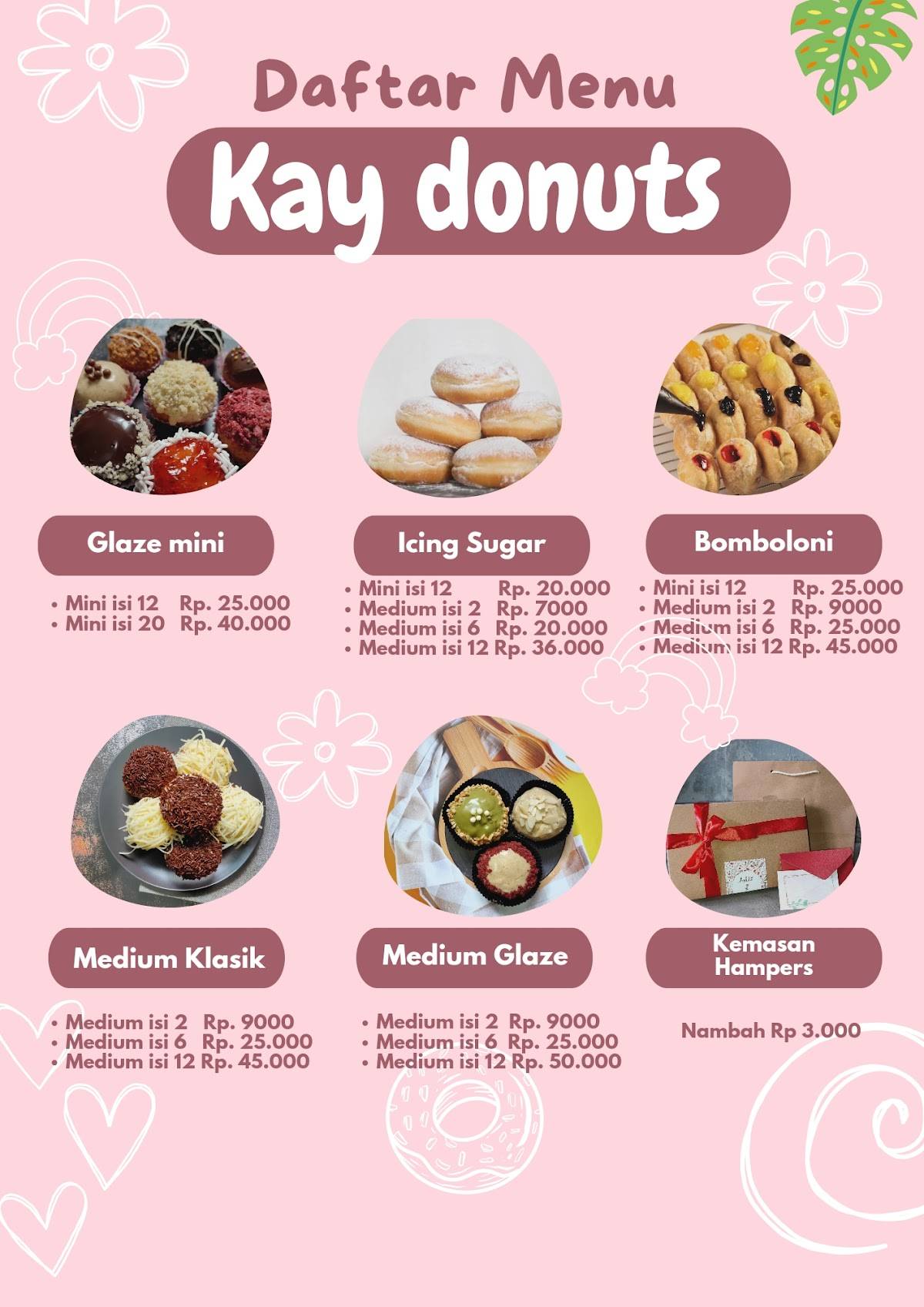 Menu at KAY DONUTS DONAT KENTANG, Sendangadi