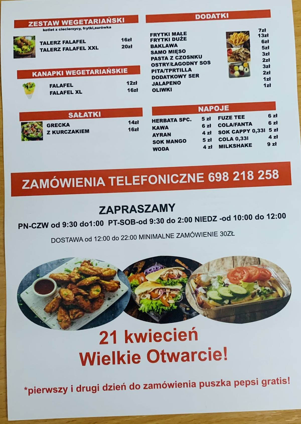 Menu at KEBAB PERSIAN GIŻYCKO restaurant, Gizycko