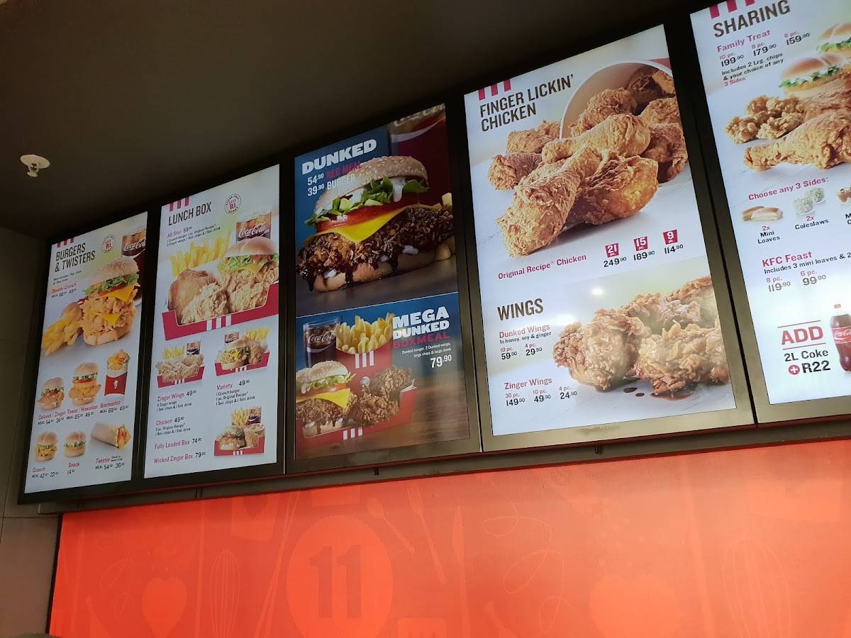 Speisekarte von KFC Rosebank Zone restaurant, Johannesburg, Shop G34