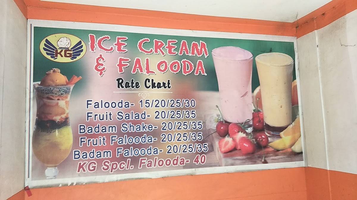 Menu at KG ICE CREAM & FALOODA, Canning
