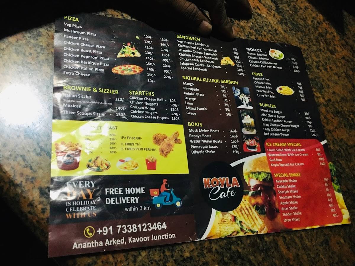 Menu at KOYLA RESTAURANT KAVOOR, Mangaluru, Ananth Arcade