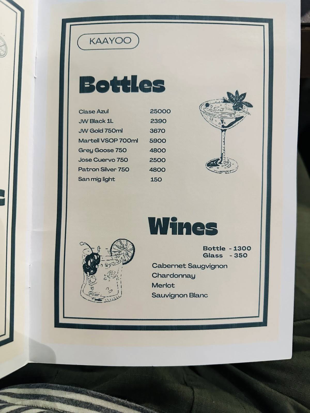 Menu at Kaayoo The Filipino Kitchen restaurant, Cebu City