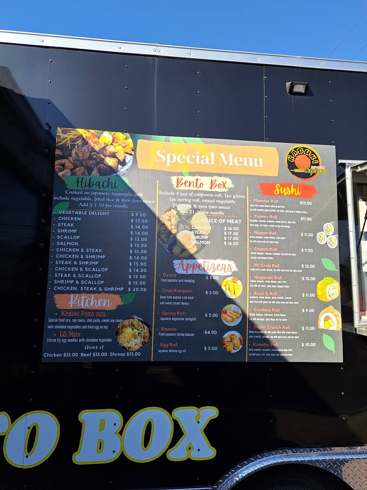 Menu at Kabuki Hibachi Truck - Winkler Ave restaurant, Louisville