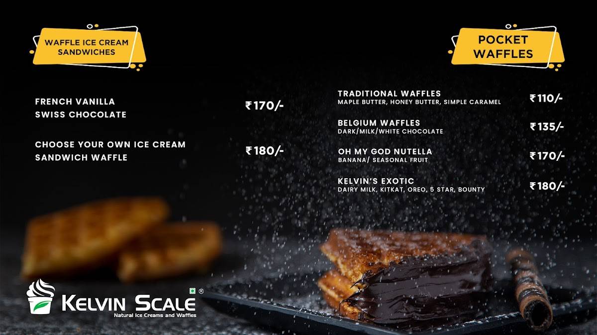 Menu at Kelvin Scale Creamery, Kadapa