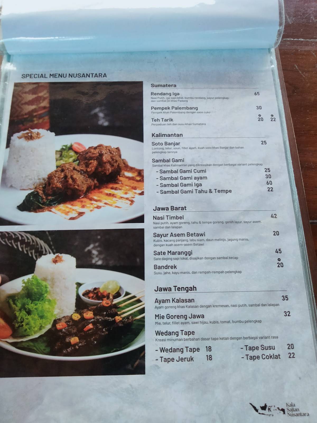 Menu at Kala Resto and Coffee restaurant, Salatiga