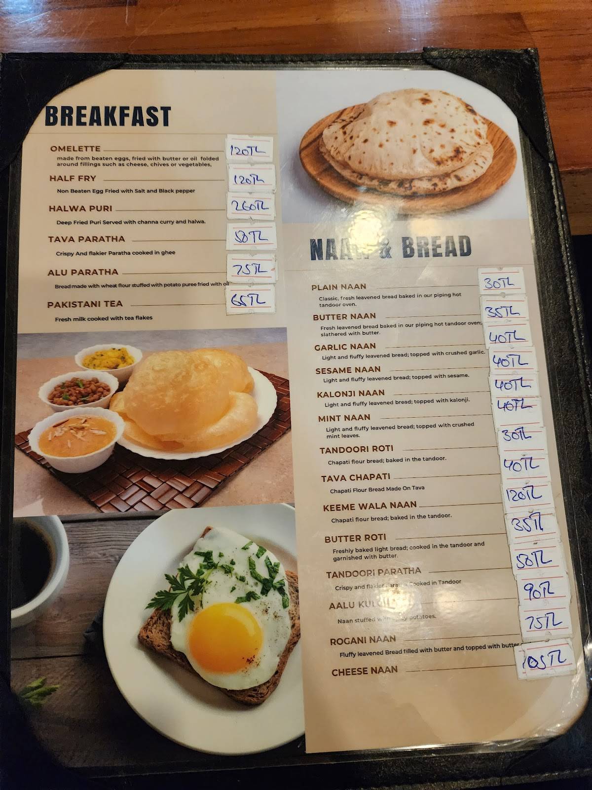 Menu at Karachi Darbar Pakistani Restaurant, Istanbul