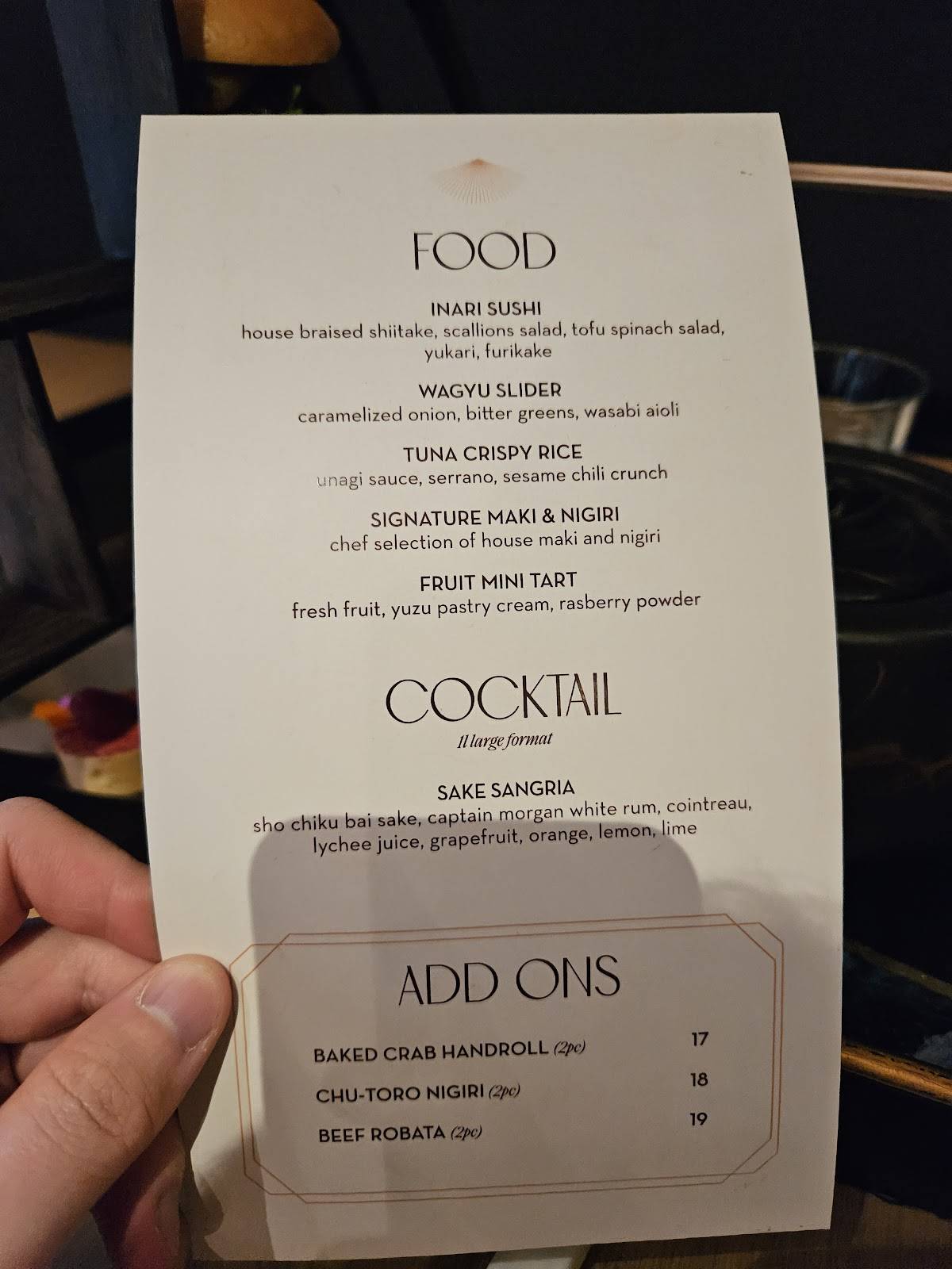 Moto Restaurant Menu