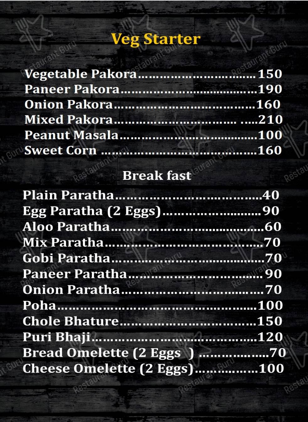 Menu at 360 Degree Restaurant &Bakery cafe, Kashipur