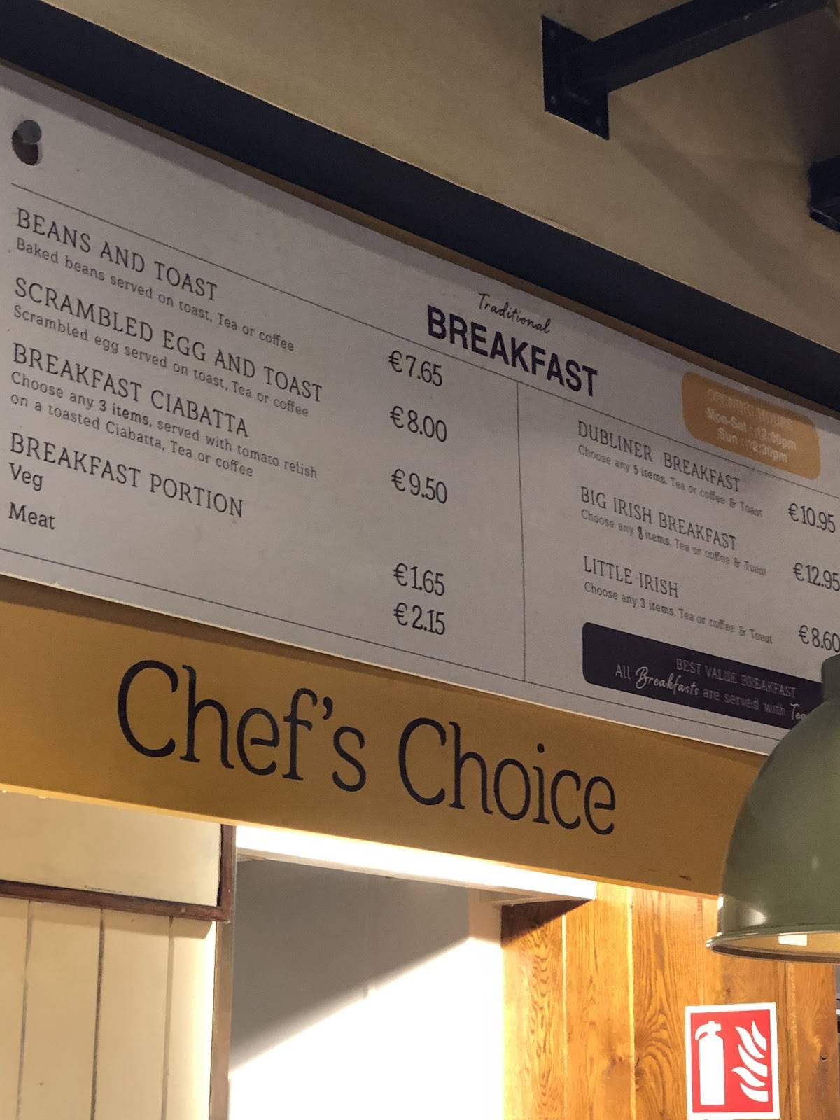 Menu at Kay’s Kitchen cafe, Dublin, Unit 14
