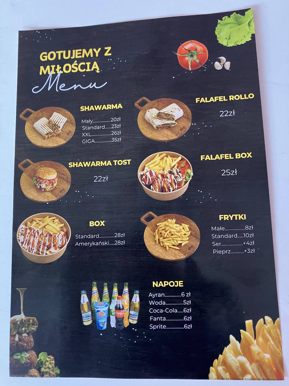 Menu at Kebab Geo Roll restaurant, Warsaw