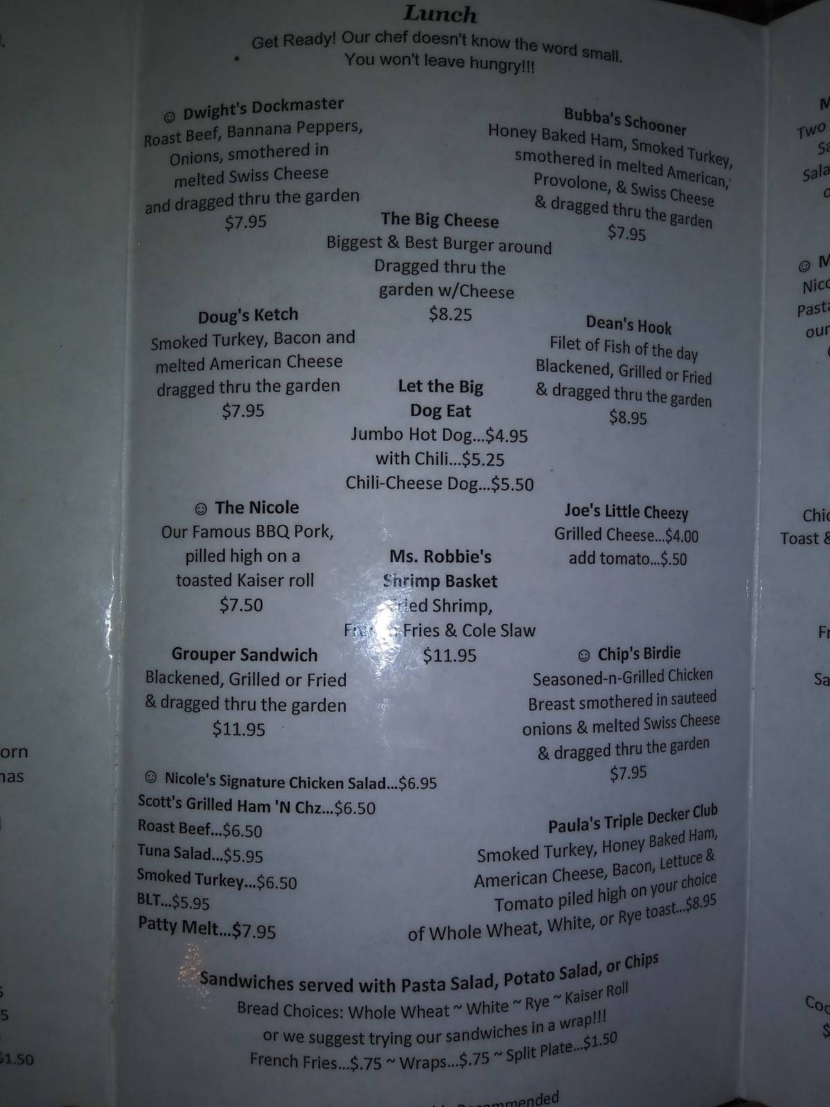 Menu at Kelly's Country kitchen restaurant, Middleburg
