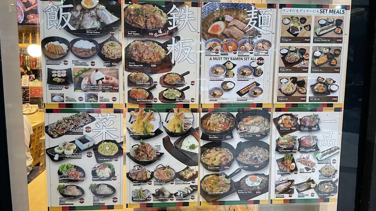 Menu at Kenshin Japanese Izakaya Restaurant SM Light Mall, Mandaluyong