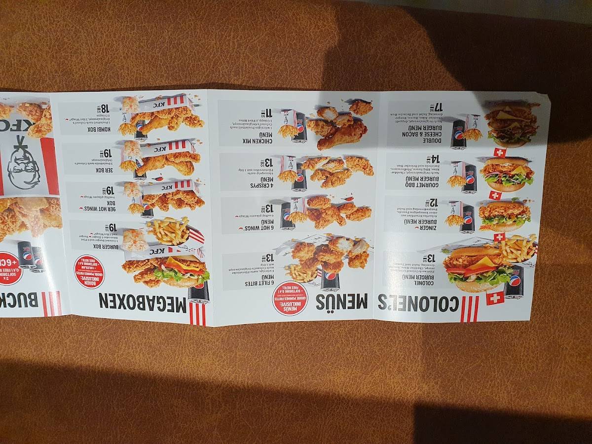 Speisekarte von Kentucky Fried Chicken, Oftringen
