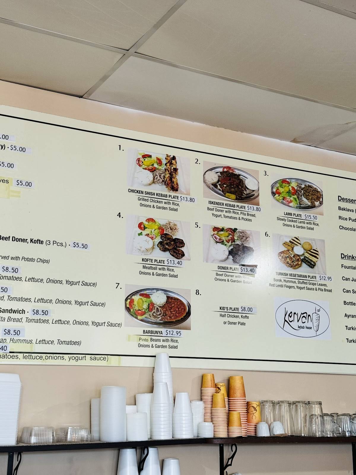 Menu at Kervan Kebab House restaurant, Chesapeake