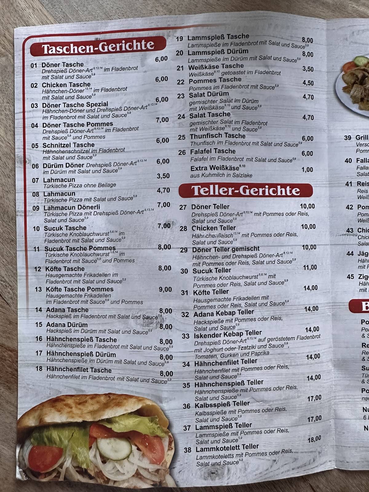 Speisekarte von Kervansaray Döner Kebab restaurant, Witten