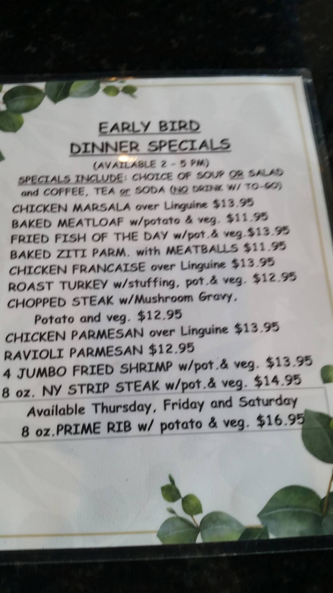 Menu at Key West Diner restaurant, Stuart, NW Federal Hwy