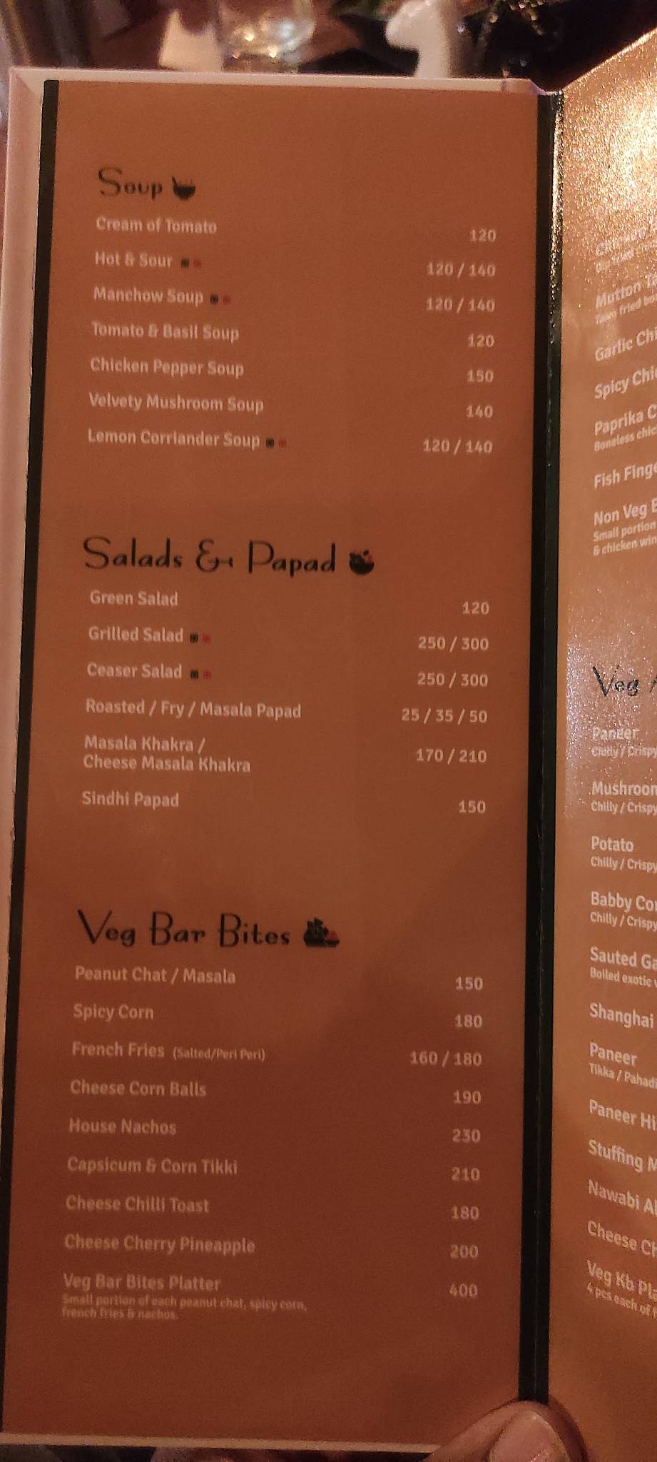 Menu at Keyfini Celebration Park, Nashik