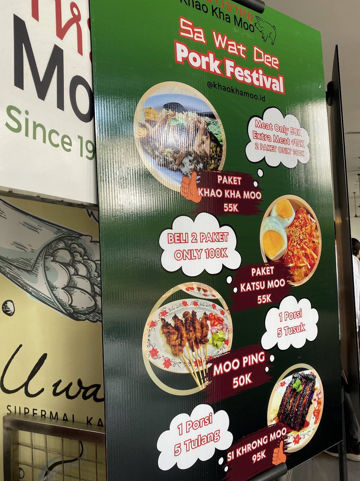 Carta del restaurante Khao kha moo Street Food ala Thailand, Cihuni