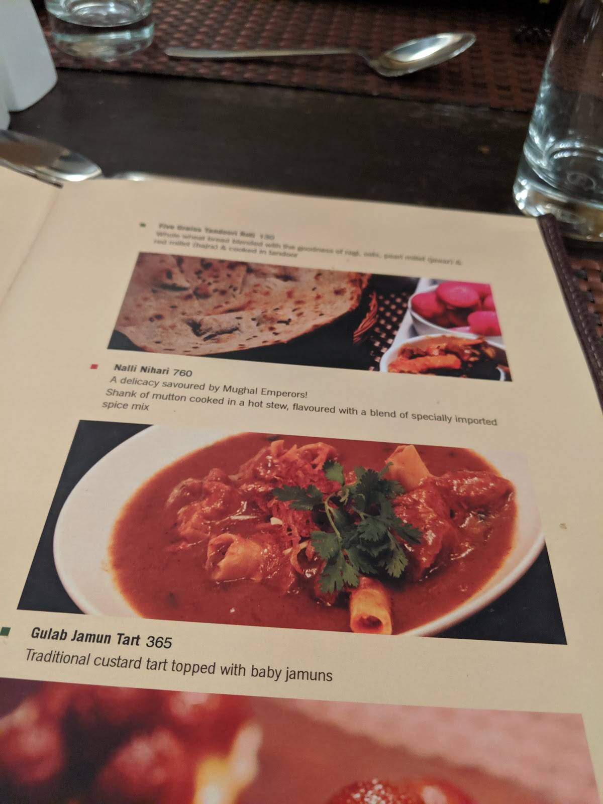 Menu at Khyber, Mumbai, 145