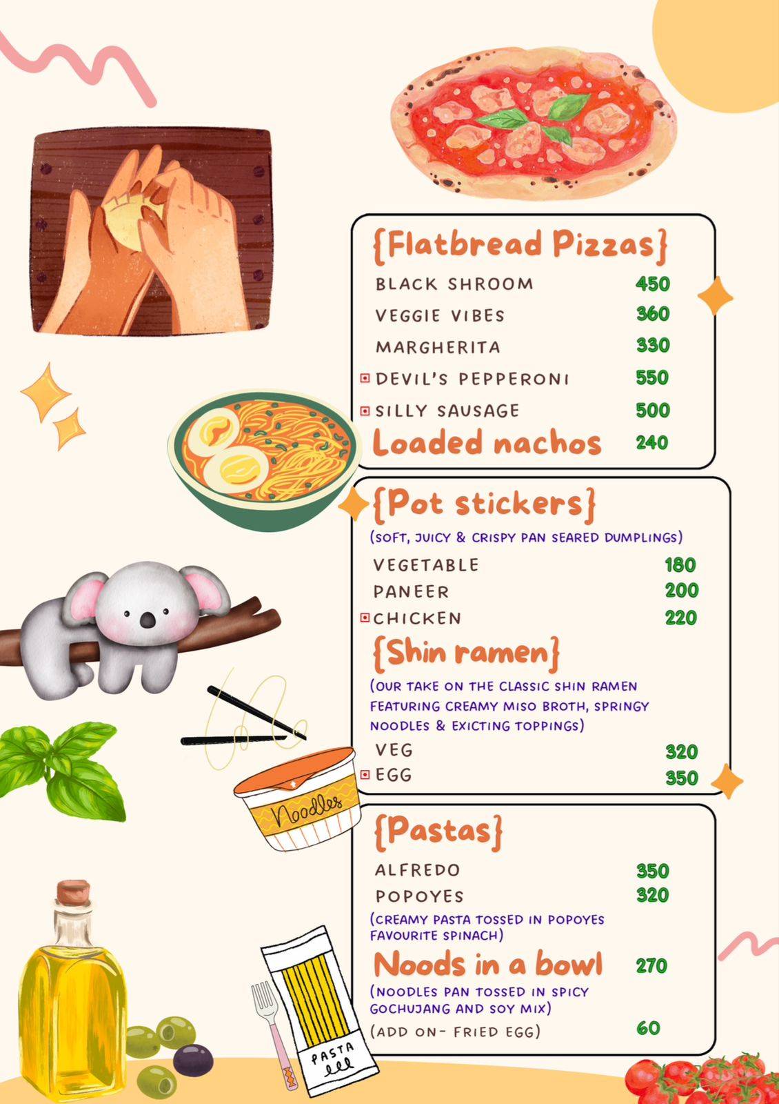 Menu at Kibo Cafe, Indore
