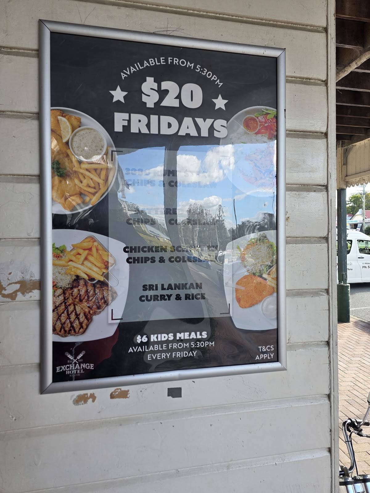 Menu at Exchange Hotel Kilcoy pub & bar, Kilcoy