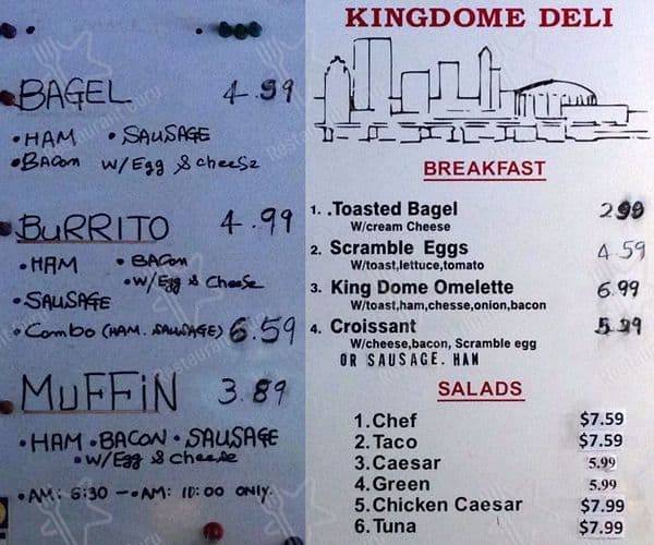 Menu at King Dome Deli, Seattle