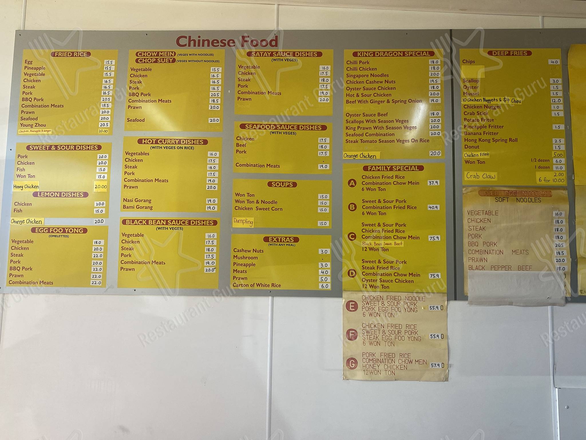 Menu at King Dragon Chinese Takeaway restaurant, Rotorua