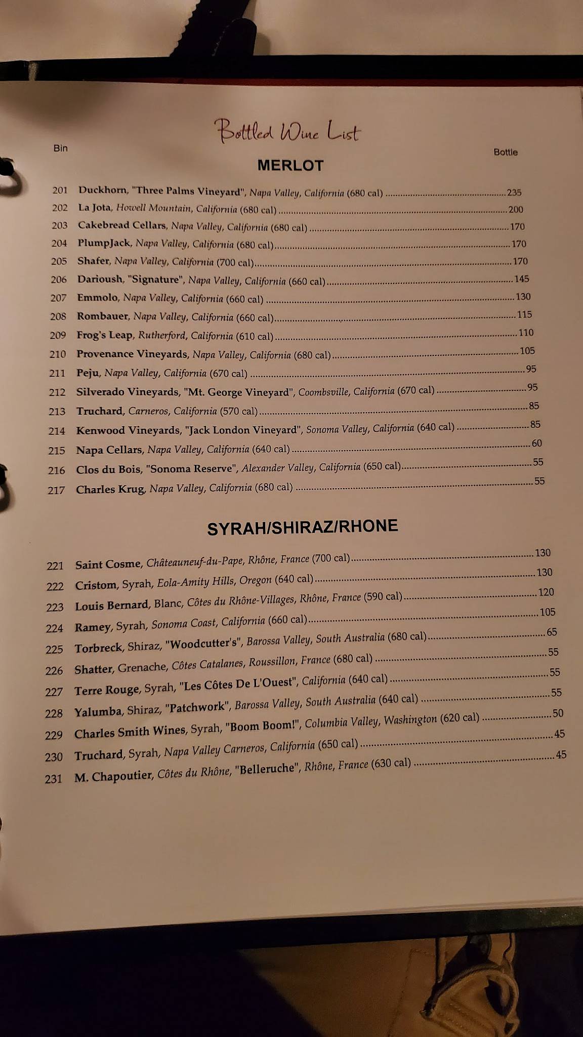 Menu at Ruth's Chris Steak House steakhouse, King of Prussia